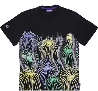 Octopus Feuerwerk Schwarzes T-Shirt Kurzarm - - Tops - Herren - Mehrfarbig - M