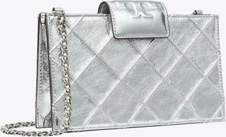 Tory Burch Damen Mini Fleming Metallic Crossbody