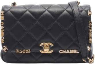 Chanel Sac bandouli&egrave;re Mini Flap en cuir dagneau Pre-owned - Femme - Pre-owned - Noir - Taille: ONE Size