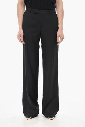 Celine Wollhose TOMMY Gerade Mit Satin-Seitenstreifen Celine