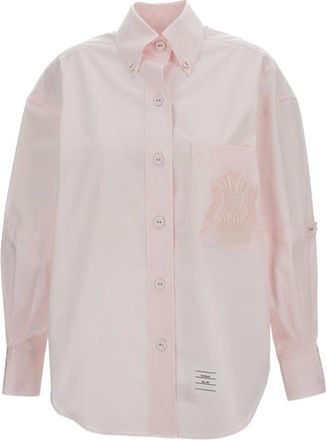 Thom Browne Femme, Blouses et Chemises, Rose, Taille: 34 FR Armband Supersized Oxford Shirt