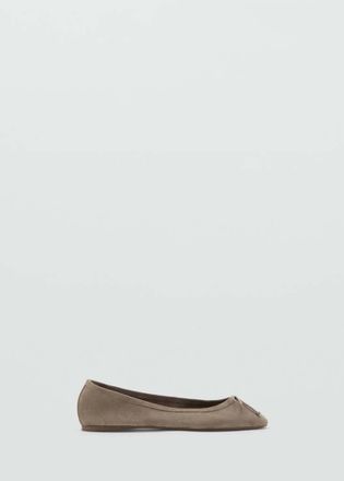 Mango Ballerines cuir naud marron clair/pastel - Femme - 35 - MANGO