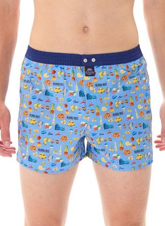 MC Alson Herren Boxershorts blau Baumwolle gemustert