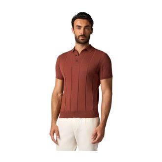 Brooks Brothers Polo en maille c&ocirc;tel&eacute;e de coton &agrave; torsion &eacute;lev&eacute;e - Homme - Pulls - Brun - Taille: 3XL