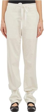Christophe Lemaire Femme, Pantalons, Blanc, Taille: 36 FR Pantalon Droit Avec Cordons