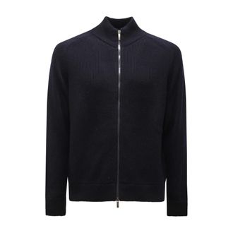 PESERICO Woll-Strickjacke Cardigan Mit Rei&szlig;verschluss Marine - - Knitwear - Herren - Blau - S