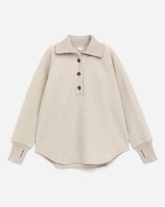 Arket Pullover Aus Wollwalk Und Baumwolle -Wei&szlig;