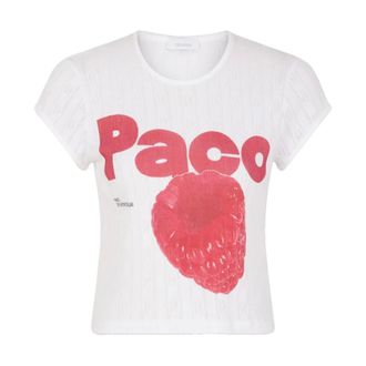 Paco Rabanne Femme, Tops, Blanc, Taille: 40 FR T-Shirt Court