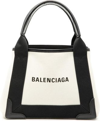 Balenciaga Hobo Bags - Canvas Navy Cabas XS - Gr. unisize - in Wei&szlig; - f&uuml;r Damen