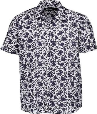 Karl Lagerfeld Herren Kurzarmhemd blau geblümt
