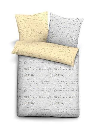 Biberna 0068576 Bettwäsche Garnitur mit Kopfkissenbezug Baumwoll-Satin 1x 155x200 cm + 1x 80x80 cm sturmgrau