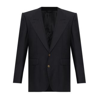 Dolce & Gabbana Blazer en laine avec fente unique - Homme - Vestes - Bleu - Taille: S