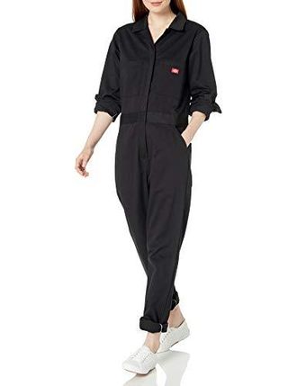Dickies Combinaison à Manches Longues en sergé de Coton Utilitaires de Travail, Noir, XS Femme