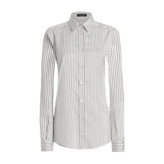 Dolce & Gabbana Gestreiftes wei&szlig;es Hemd mit spitzem Kragen - - Blouses & Shirts - Damen - Wei&szlig; - XS