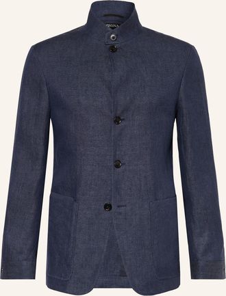 Ermenegildo Zegna Zegna Leinensakko Oasi Lino Extra Slim Fit blau
