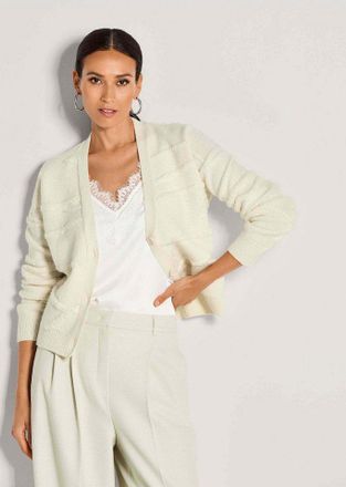Madeleine Strickjacke Moderne Oversized-Jacke mit V-Ausschnitt Jacke mit modernem Strickmuster, Knopfleiste und Langarm