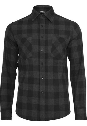 Urban Classics TB297 Checked Regular Fit Herren Freizeit Hemd,Mehrfarbig (blk/cha), Large