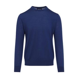 Giorgio Armani Pull en laine vierge - Homme - Pulls - Bleu - Taille: XL