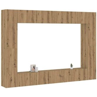 vidaXL Vidaxl - Ensemble de meuble tv mural 8 pcs ch&ecirc;ne artisanal