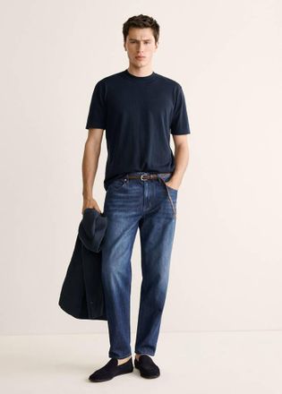 Mango Jean 100 % coton regular-fit bleu fonc&eacute; - Homme - 40 - MANGO MAN