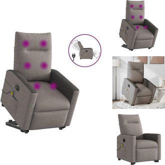 vidaXL Elektrischer Massagesessel mit Aufstehhilfe Taupe Stoff - Massagesessel Mit Aufstehhilfe - Massagesessel - Relaxsessel - Sessel
