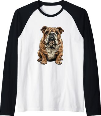 Whyitsme Design Brindle Bulldogge Hund Illustration Raglan