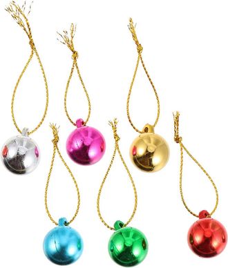 Pretyzoom 100 Stück Weihnachtsball Ornamente Mini Glühbirnen Perlen mit Seilen Bruchsicher Weihnachtsbaum Ornamente für Bastelprojekte Weihnachten Urlaub Party