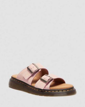 Dr. Martens Josef Nubuck Leder Slide Sandalen in Rosa, Gr&ouml;&szlig;e: 36