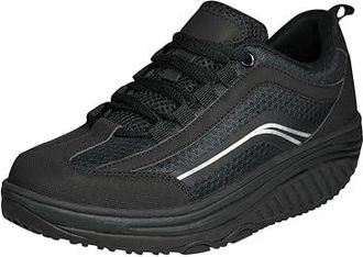 Aerosoft Walker Chaussures à Lacets Confortables pour Homme et Femme Semelle intérieure Amovible en Mousse à mémoire de Forme, Noir, 37 EU