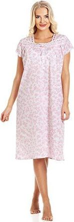 Camille Chemise de Nuit à Manches Courtes à Fleurs pour Femmes 46-48 Rose