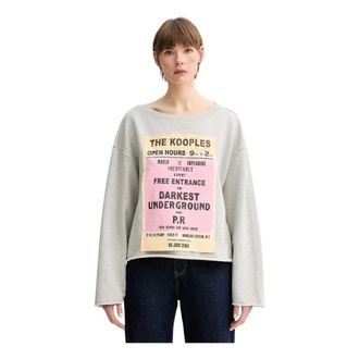 The Kooples Femme, Sweatshirts et sweats &agrave; capuche, Gris, Taille: 42 FR SweaT-shirt imprim&eacute; graphique