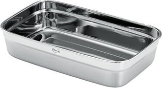 Rösle FLEXX 2GO Edelstahl Lunchbox 1L, Brotdose klein mit Bambusdeckel & Trennsteg, Auslaufsicher, nachhaltig, ideal für Snackbox, Meal Prep & unterwegs