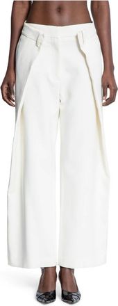Rokh Femme, Pantalons, Blanc, Taille: 38 FR Pleated Wide Trouser