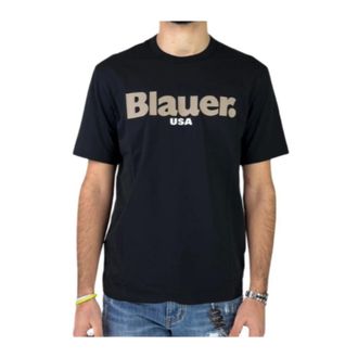 Blauer Homme, Tops, Noir, Taille: 3XL T-shirt Noir Maxi Logo Homme