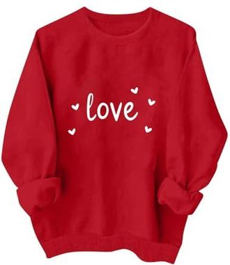 Generic Veste polaire sans femme - Sweat-shirt rouge avec motif coeur - Coupe ample - Manches longues - Col rond - Pull &agrave; capuche - Haut de f&ecirc;te, lilas, 3XL