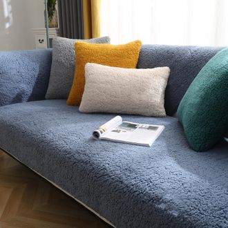 Shanna Dicker Lamm Imitat Überwurf Kissenbezug, Flauschige Weiche Dekorative Quadratische Kissenbezüge Plüschhülle, Staubdichte Kissenbezüge für Wohnzimmer S