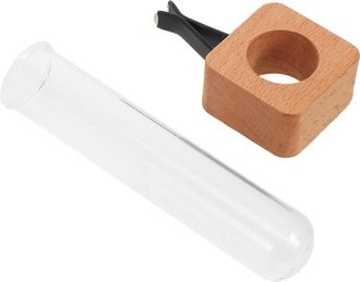 Artibetter Auto Blumenvase Buchenholz Mit Glasrohr L&uuml;ftungsschlitz Clip Abnehmbar Autodekoration F&uuml;r Frische Blumen Und Pflanzen