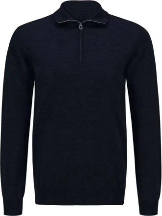 Joop Herren Pullover blau Merinowolle unifarben