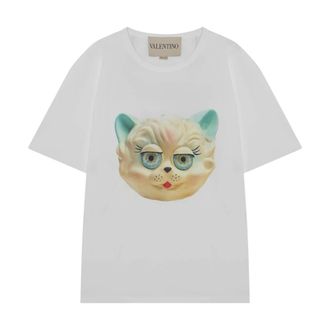 Valentino Garavani Homme, Tops, Beige, Taille: L T-shirt Le Chat de la Maison