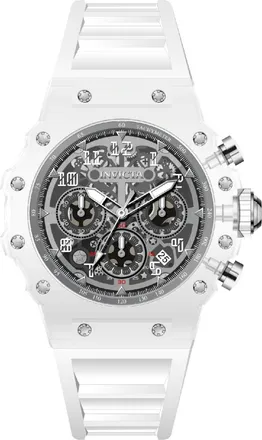 Invicta Racing 69680 Herrenuhr - Quarzwerk - Acryl mit silbernem Zifferblatt - 43 mm