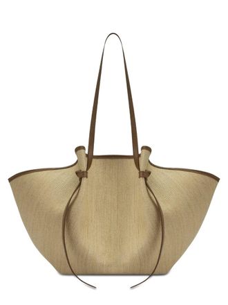 Yuzefi Womens Shoulder Bag Mochi Raffia Brown Nylon