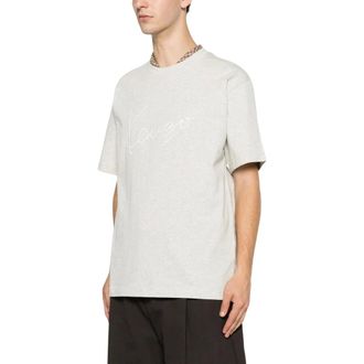 Kenzo Homme, Tops, Gris, Taille: XL T-shirt &agrave; col rond et logo brod&eacute;