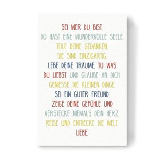artboxONE Leinwand 30x20 cm Typografie Sei wer du bist von OHKIMIKO