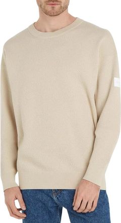 Calvin Klein Natural Structure Sweatshirt Rundhalsausschnitt f&uuml;r Herren (Beige)