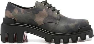 Christian Louboutin Homme, Chaussures, Multicolore, Taille: 40 EU Camouflage Lace-Up Platform Bottes