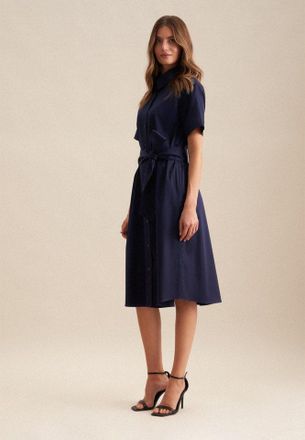 Seidensticker Sommerkleid Schwarze Rose 1/2 Kragen Uni