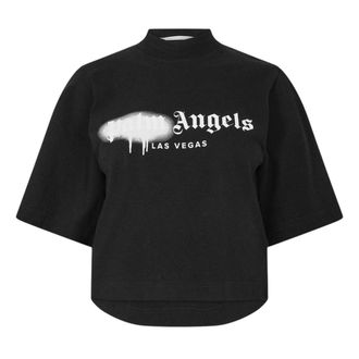 Palm Angels kurzes T-Shirt f&uuml;r Damen, Stoff Milano (Schwarz/Wei&szlig;)