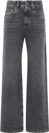 Brunello Cucinelli Femme, Jeans, Gris, Taille: 36 FR Wide Jeans