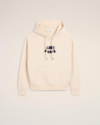 Ami Hoodie Beige Patch Ami Paris En Coton Blanc - XXL - Unisex