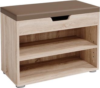 Vicco Schuhbank Rolfe, Sitzbank mit Stauraum, Sonoma, 60 x 45 cm